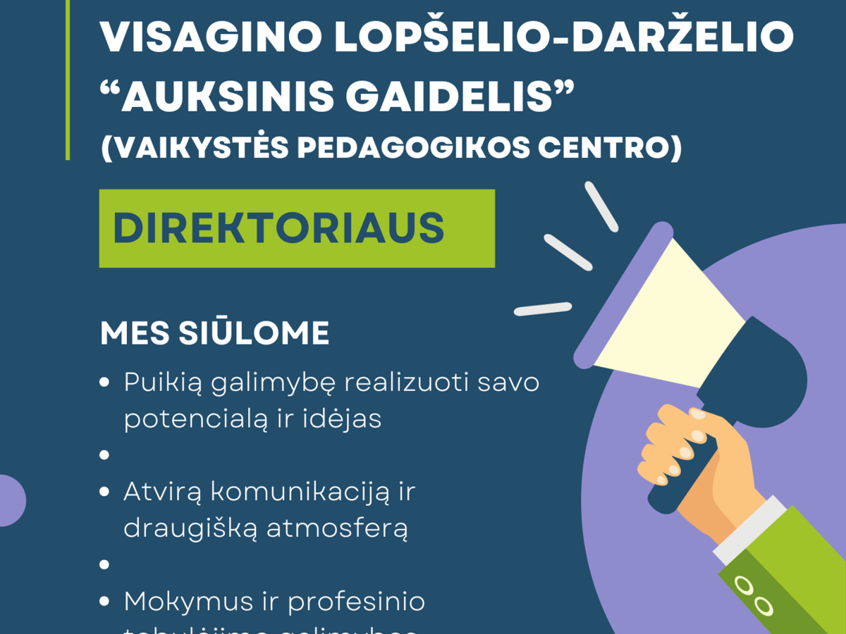 Skelbiamas konkursas Visagino lopšelio-darželio „Auksinis gaidelis ...