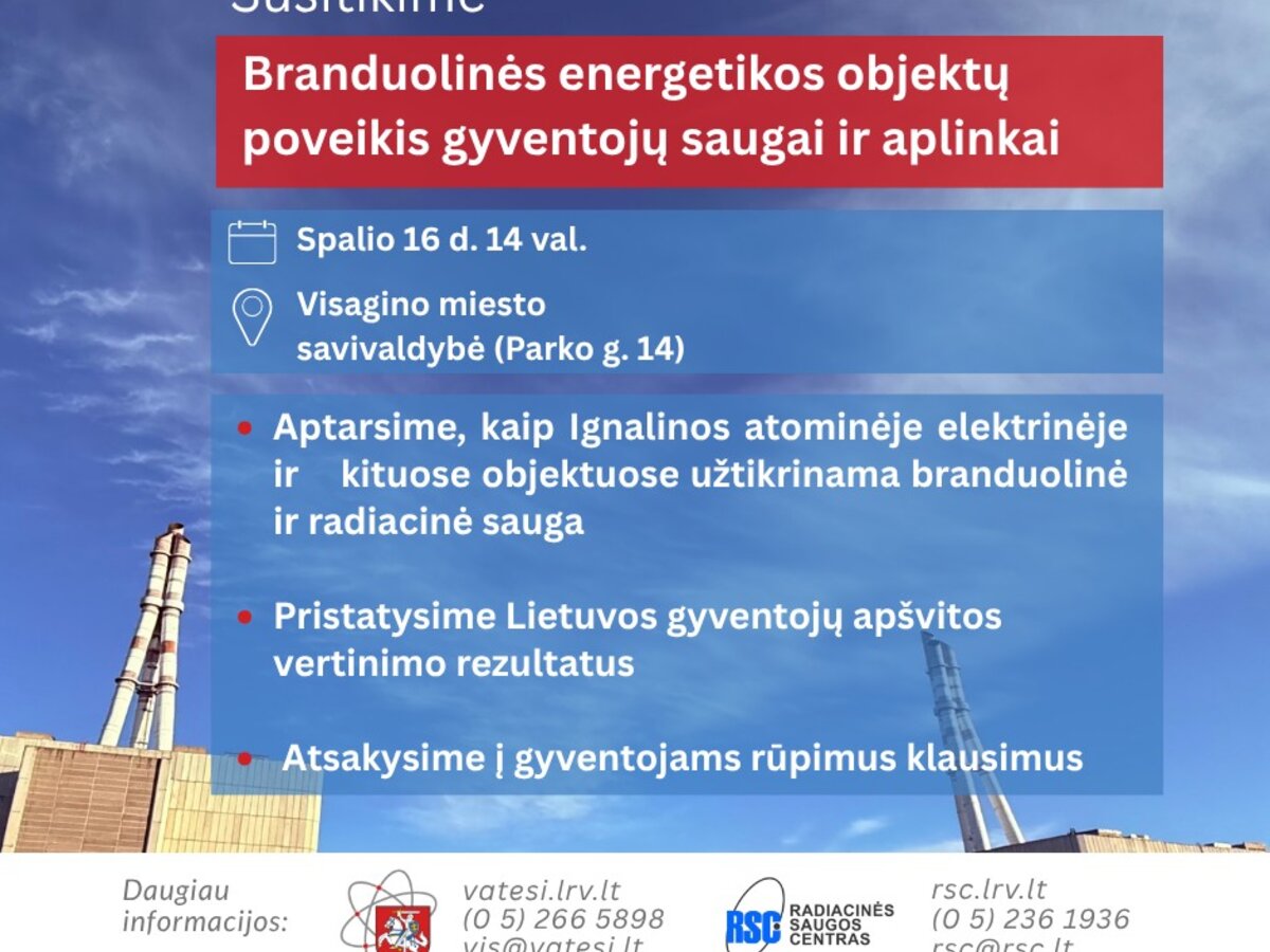 Valstybinė atominės energetikos saugos inspekcija kviečia į susitikimą ...