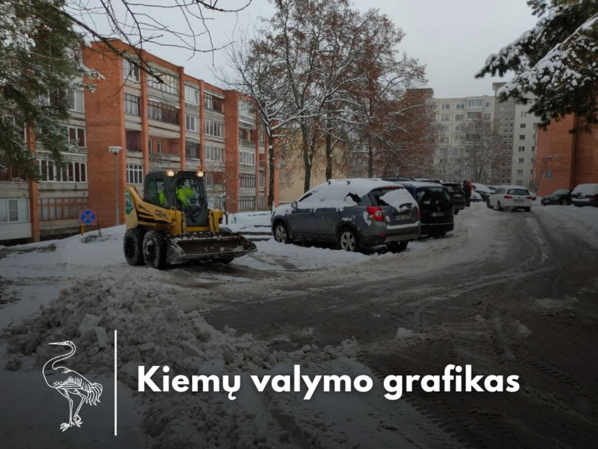 Kiemų valymo grafikas | 2026 m. sausio 12-16 d. | Visagino savivaldybė